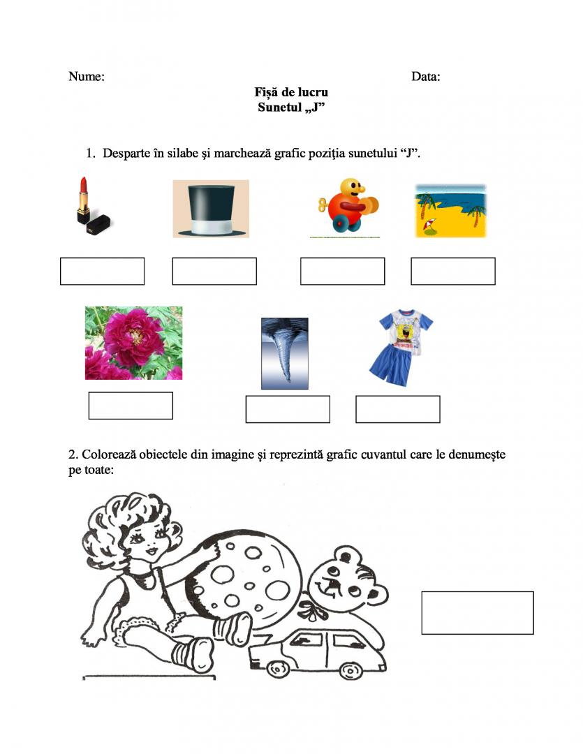 Fișă de lucru sunetul J | EduȘcoală